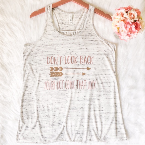 Smiles and Company | Tops | Dont Look Back Rose Gold Flowy Racerback ...